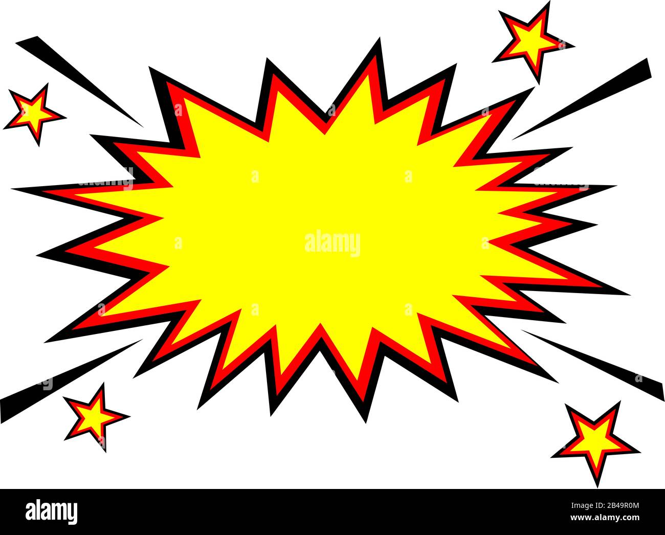 explosion yellow red stars empty boom illustration Stock Photo - Alamy
