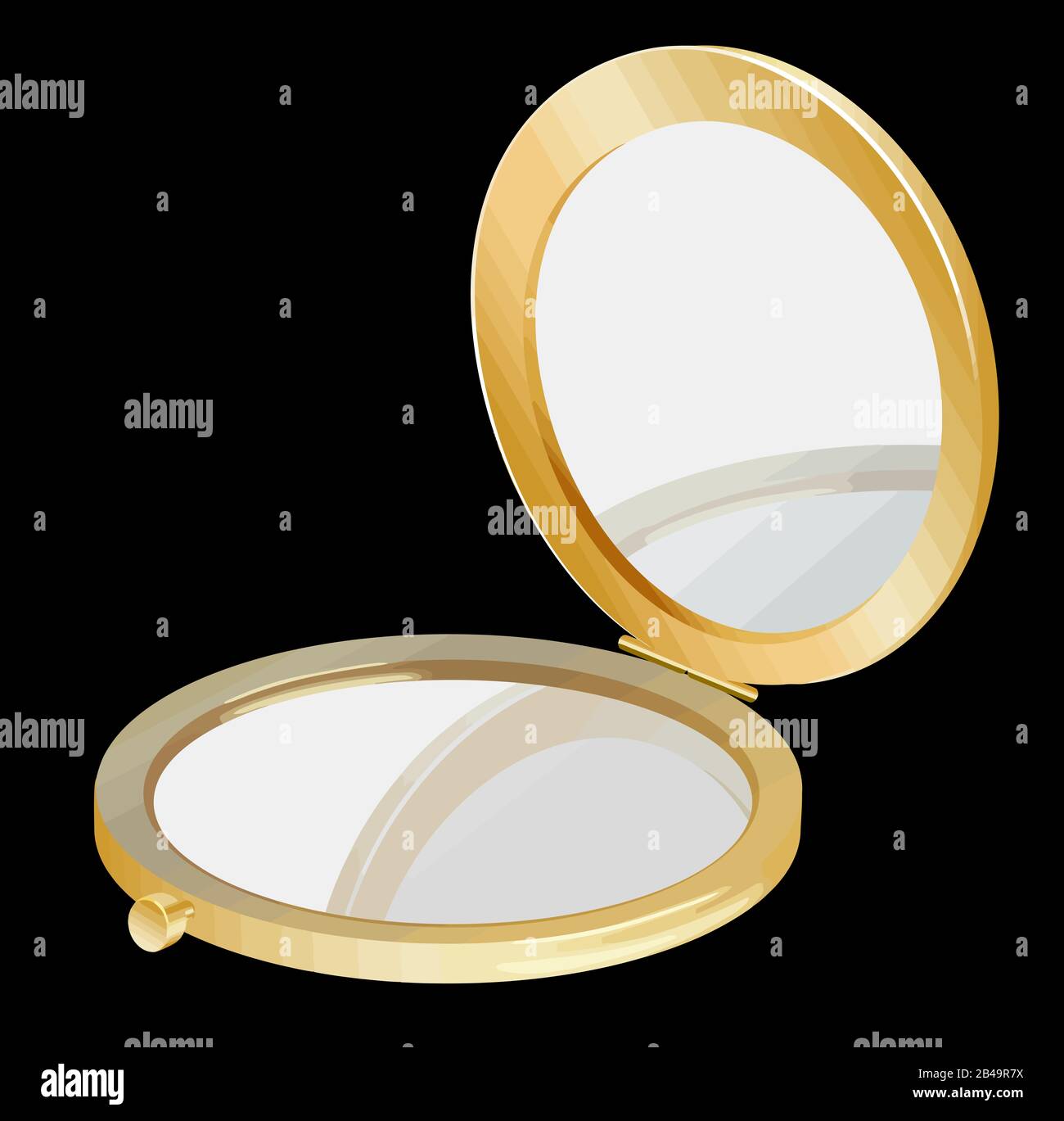 portable round mirror make up object illustration Stock Photo - Alamy