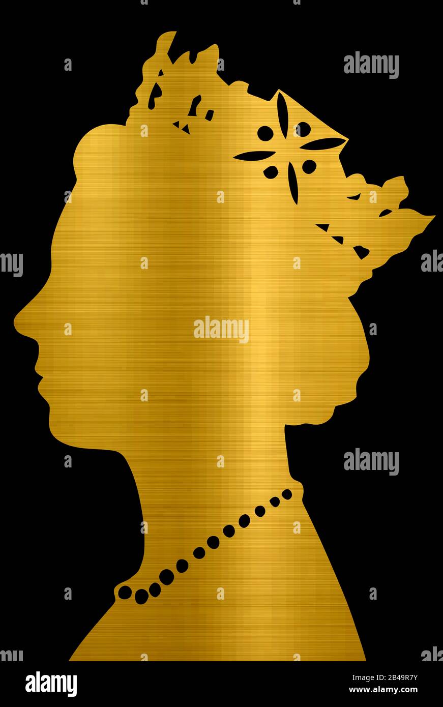 Queen Head Silhouette Princess Queen Profile Silhouette Crown Stock