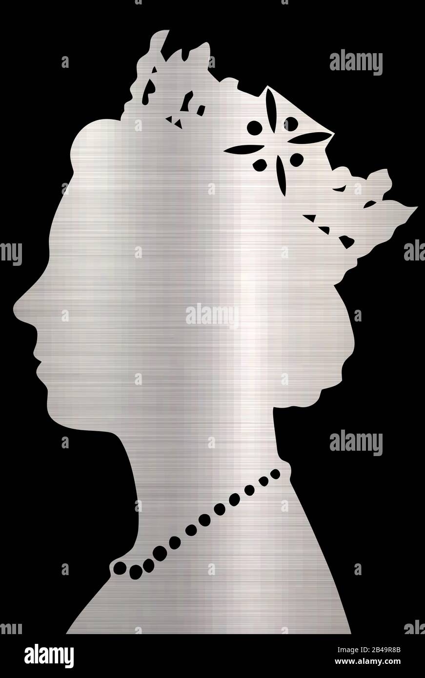 Queens Head Outline Clipart