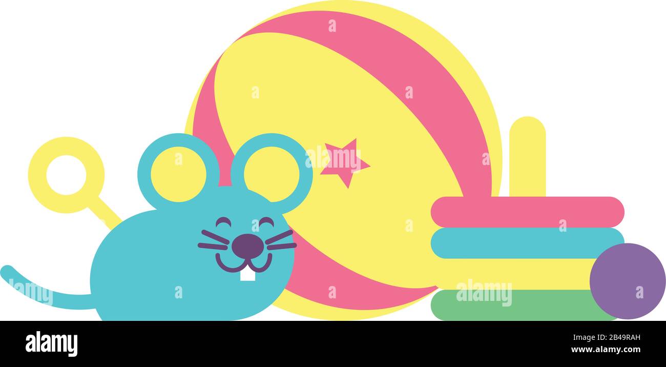 toys for small children, wooden and plastic toys vector illustration ...