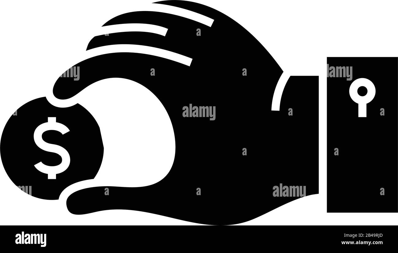 Spending money black icon, concept illustration, vector flat symbol ...