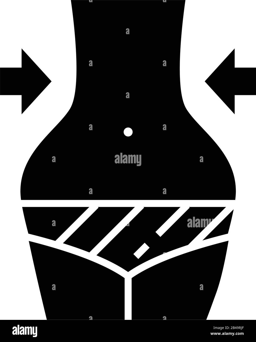 Slimming black icon, concept illustration, vector flat symbol, glyph ...