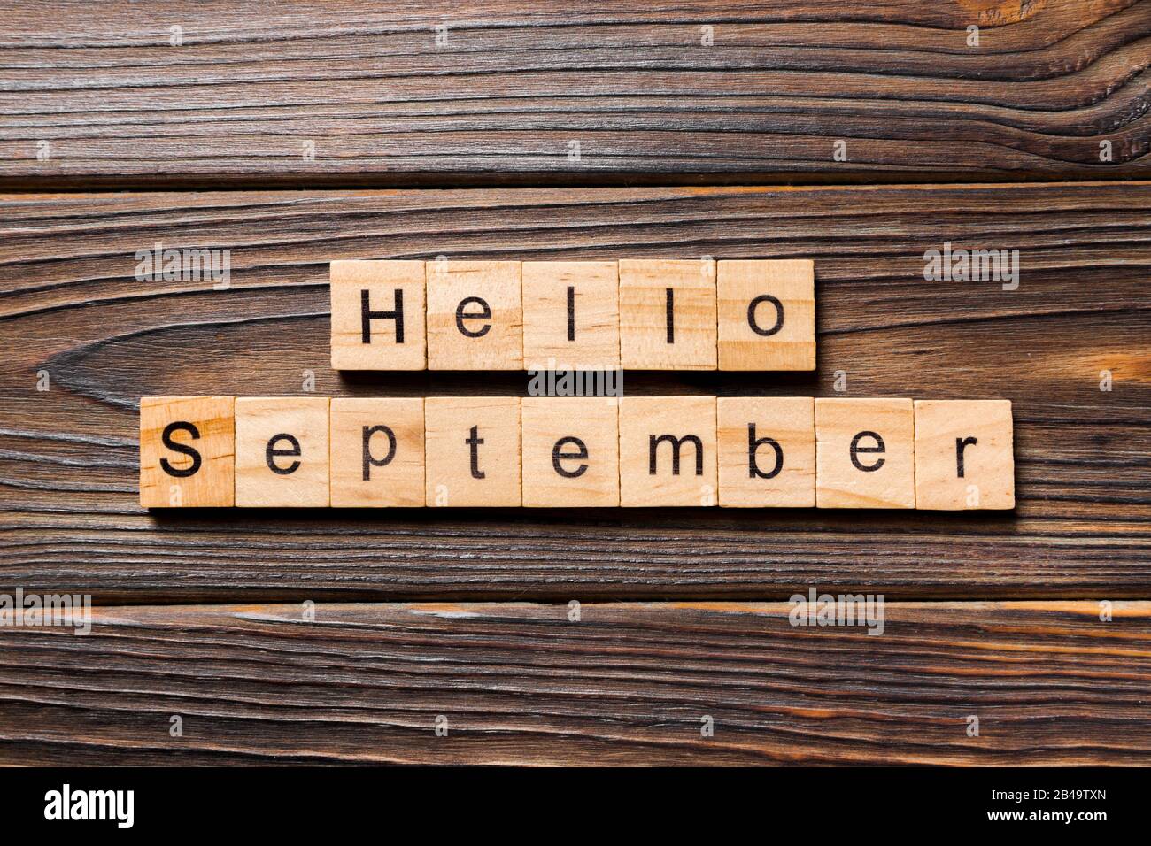 September month text written on hi-res stock photography and images - Alamy