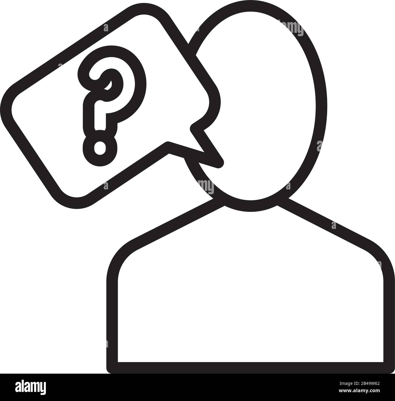 user avatar with interrogation symbol line style Stock Vector Image ...