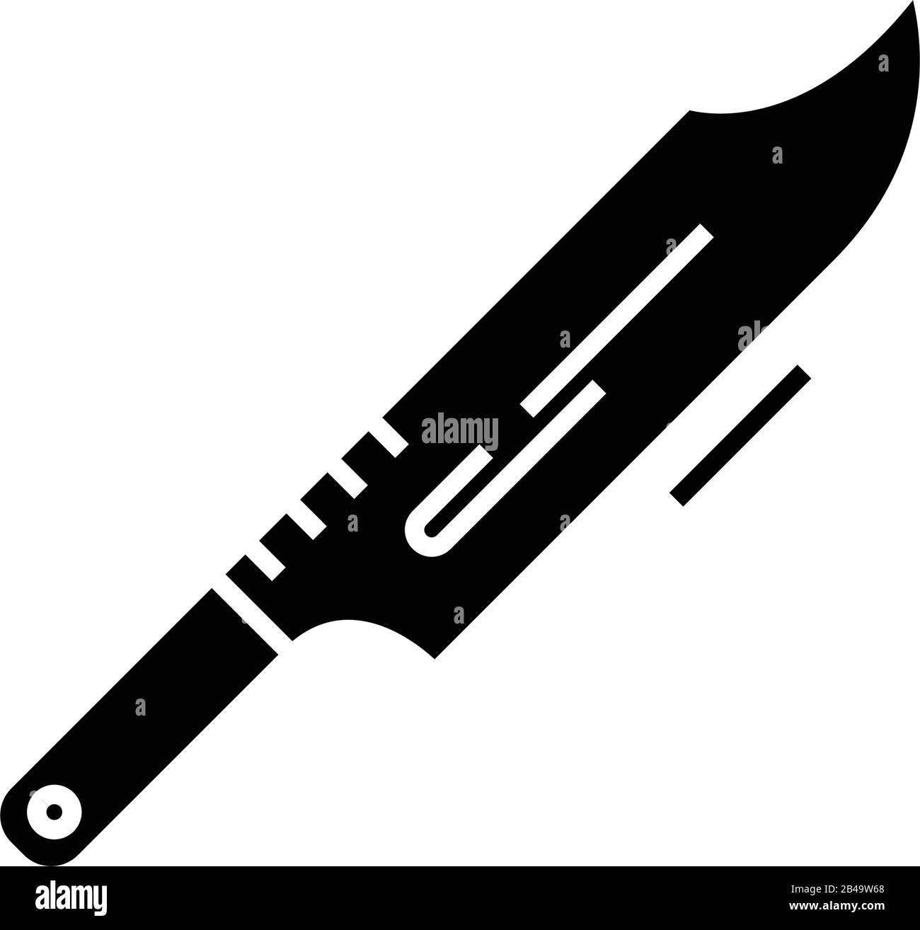 Sporting knife black icon, concept illustration, vector flat symbol ...