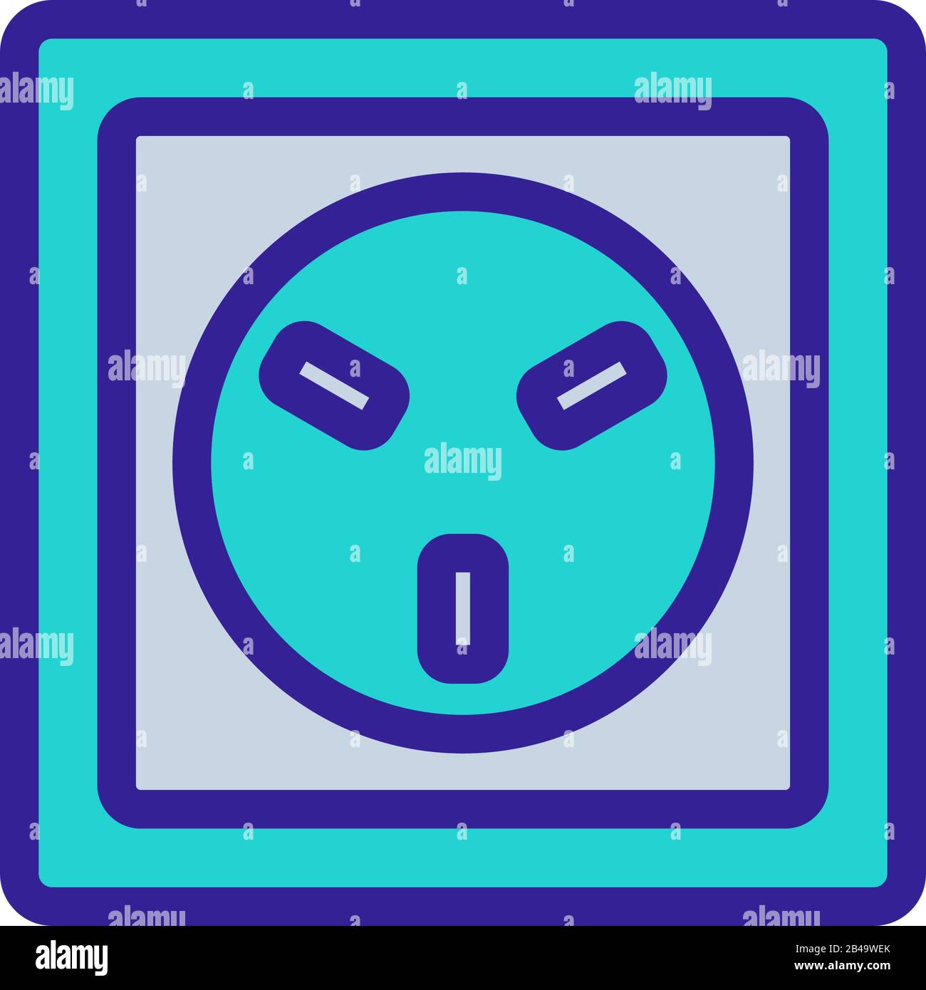 Electric socket connector icon vector. Isolated contour symbol ...