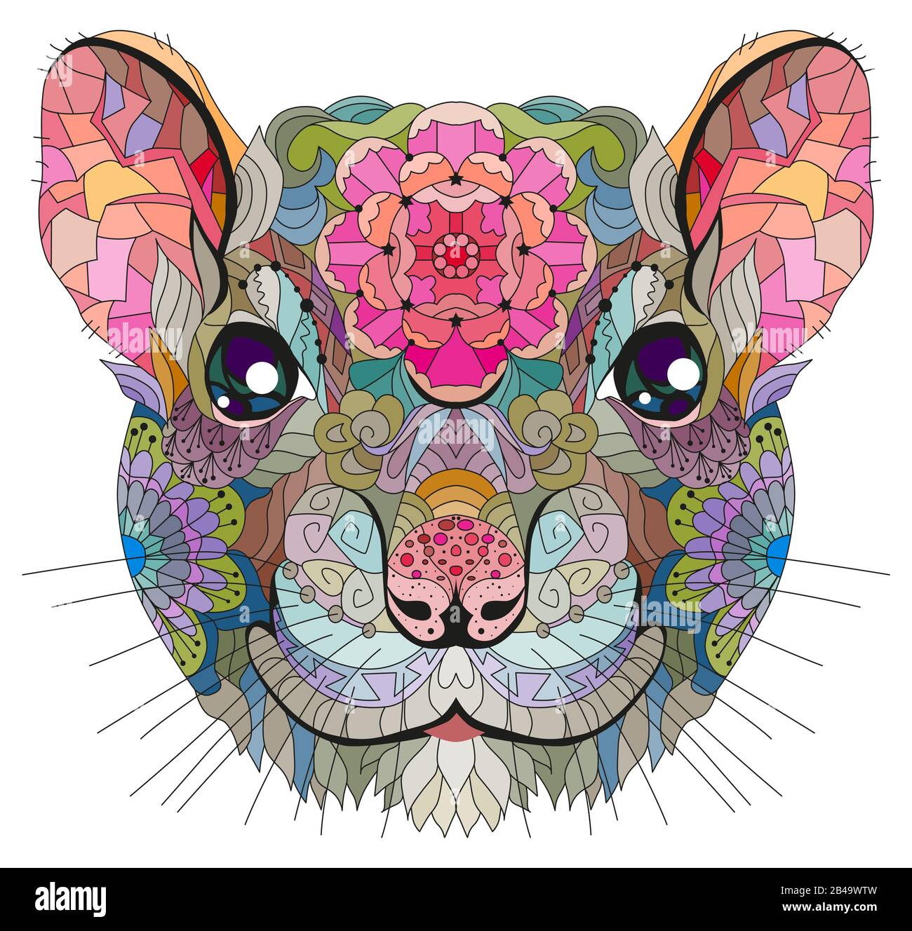 Zentangle stylized rat head. Hand Drawn lace vector illustration Stock ...