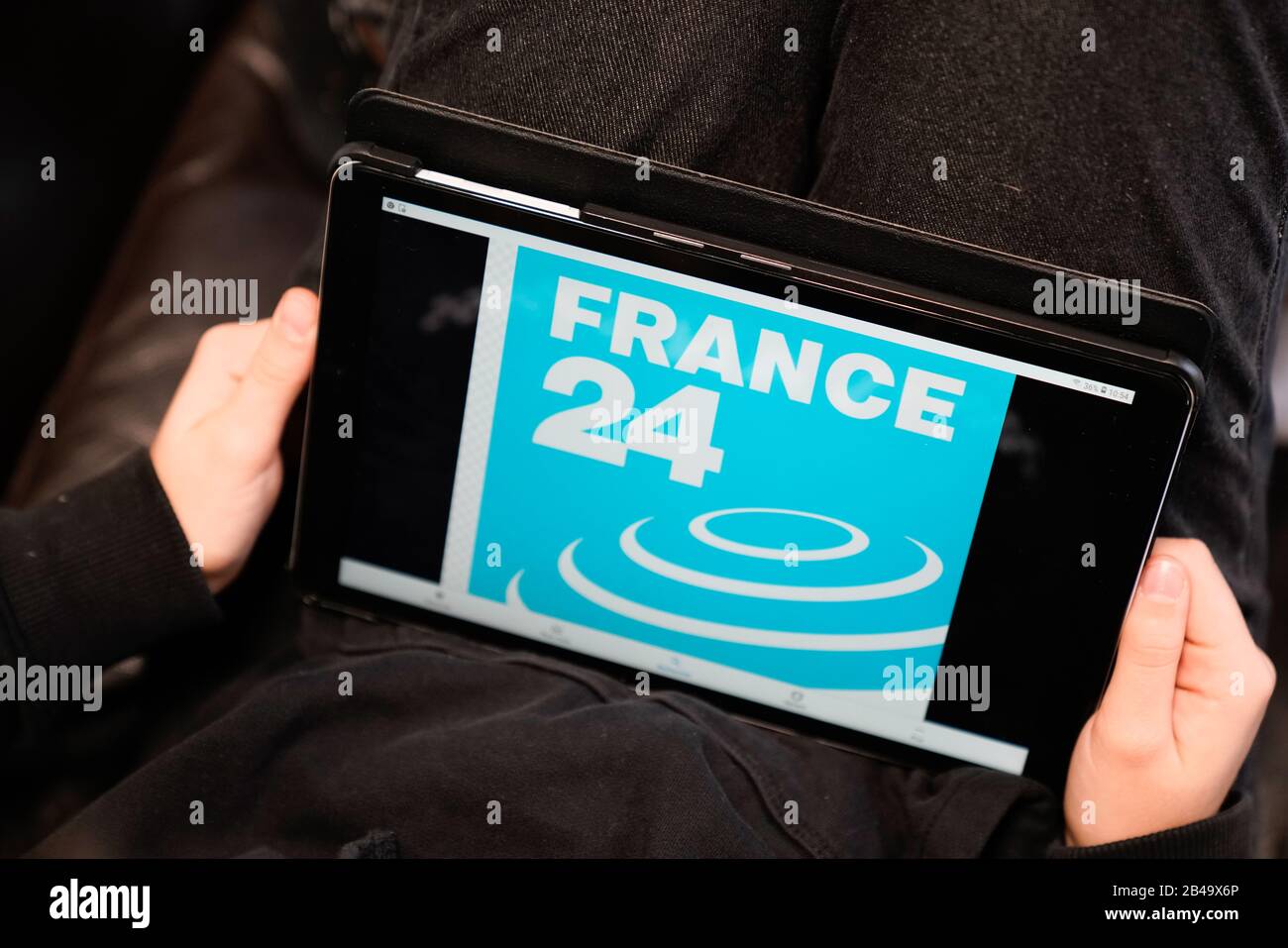 Bordeaux , Aquitaine / France - 11 25 2019 : France 24 logo sign tablet ...