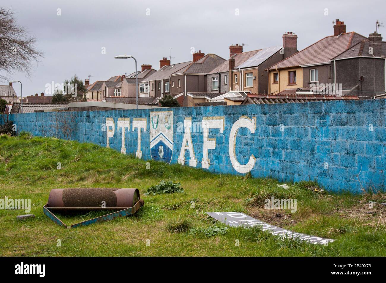 Port Talbot Town wall art at Victoria Road Stock Photo - Alamy