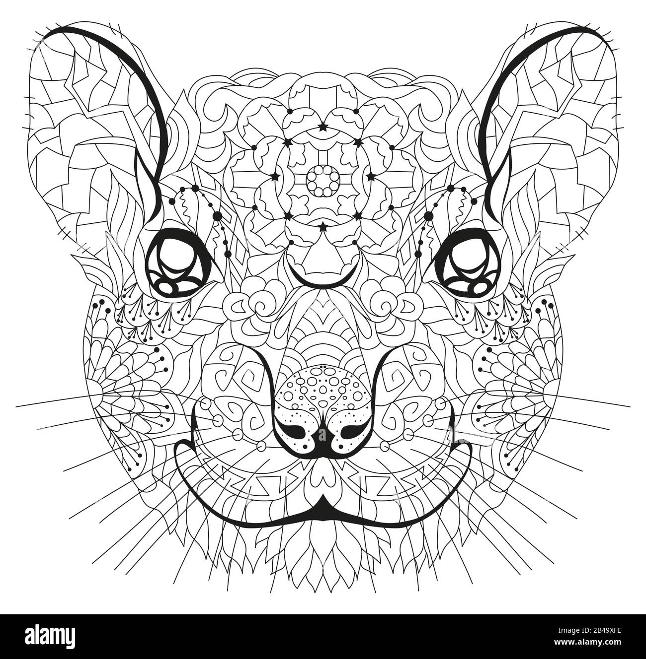 Zentangle stylized rat head. Hand Drawn lace vector illustration for ...
