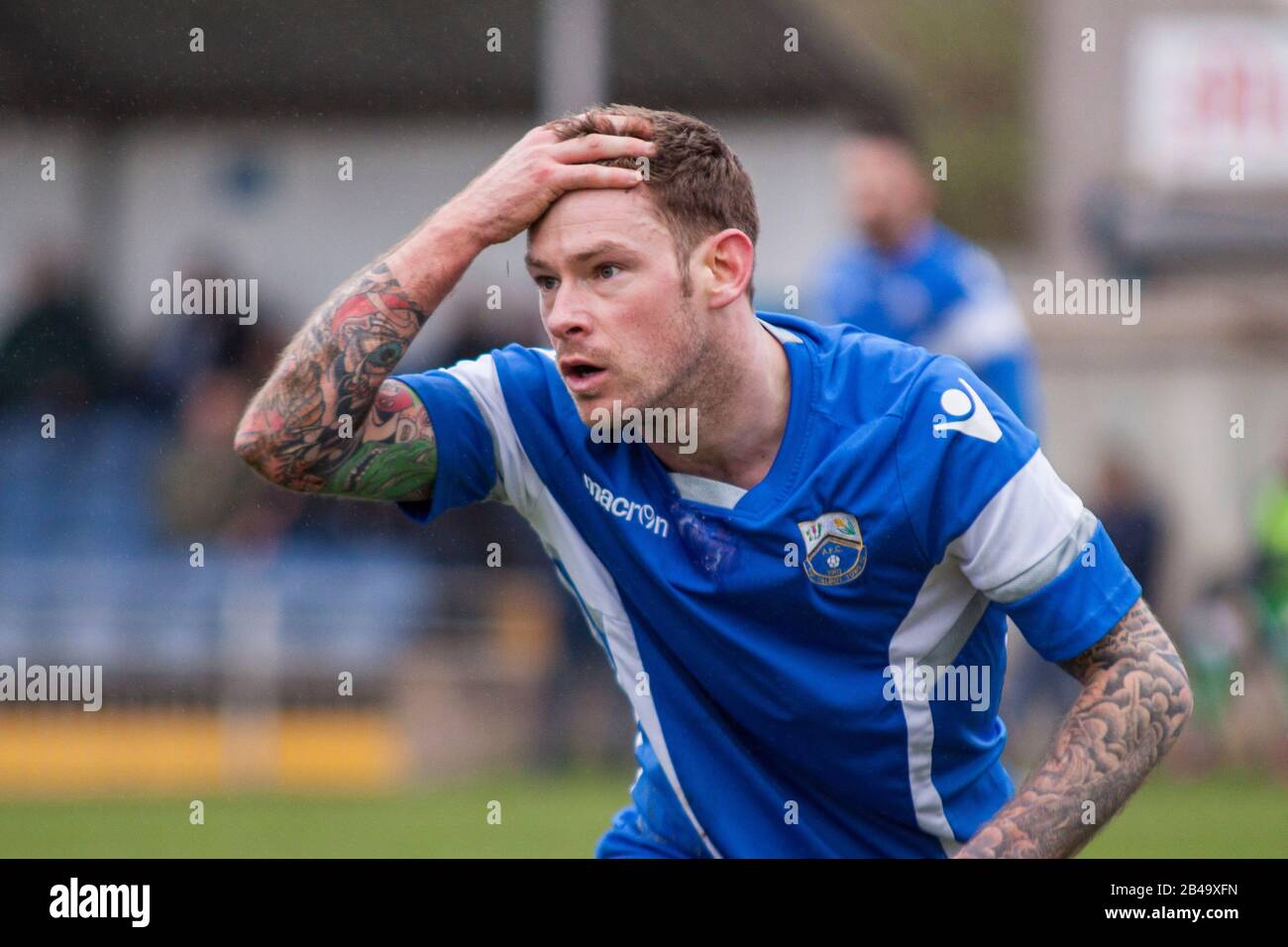 Anthony Rawlings of Port Talbot Town in action against Barry Town ...