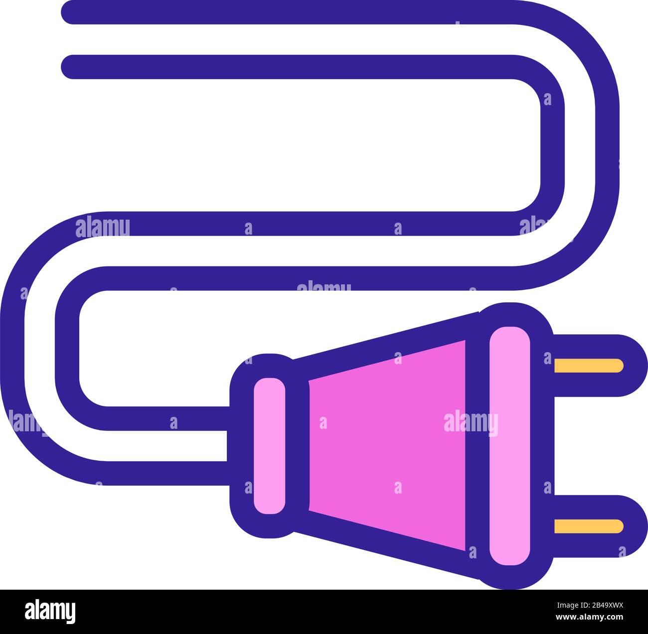 Electric socket connector icon vector. Isolated contour symbol ...