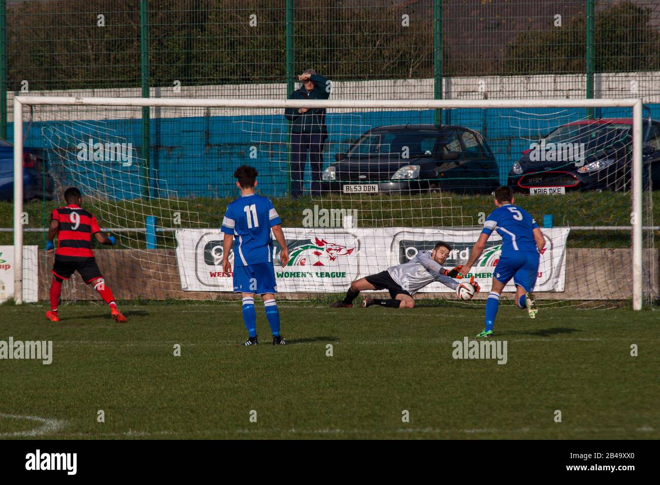 Rory McCreesh of Port Talbot Town in action against Caerau Ely Stock ...