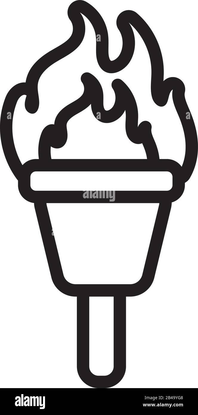 torch fire line icon Stock Vector Image & Art - Alamy