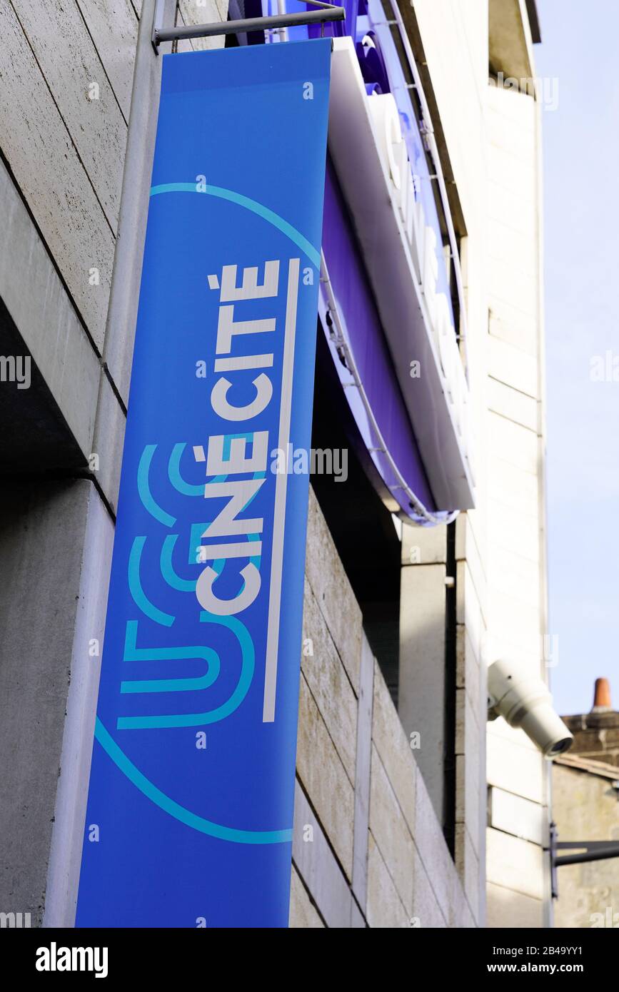 Bordeaux , Aquitaine / France - 11 25 2019 : UGC ciné cité sign multi ...