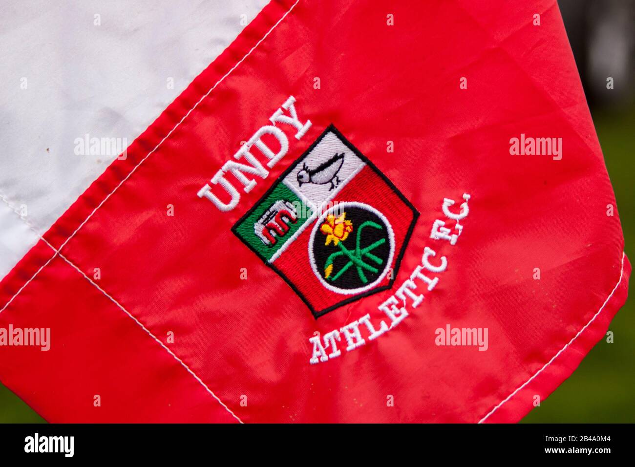 Corner Flag detail at Undy Athletic Stock Photo - Alamy