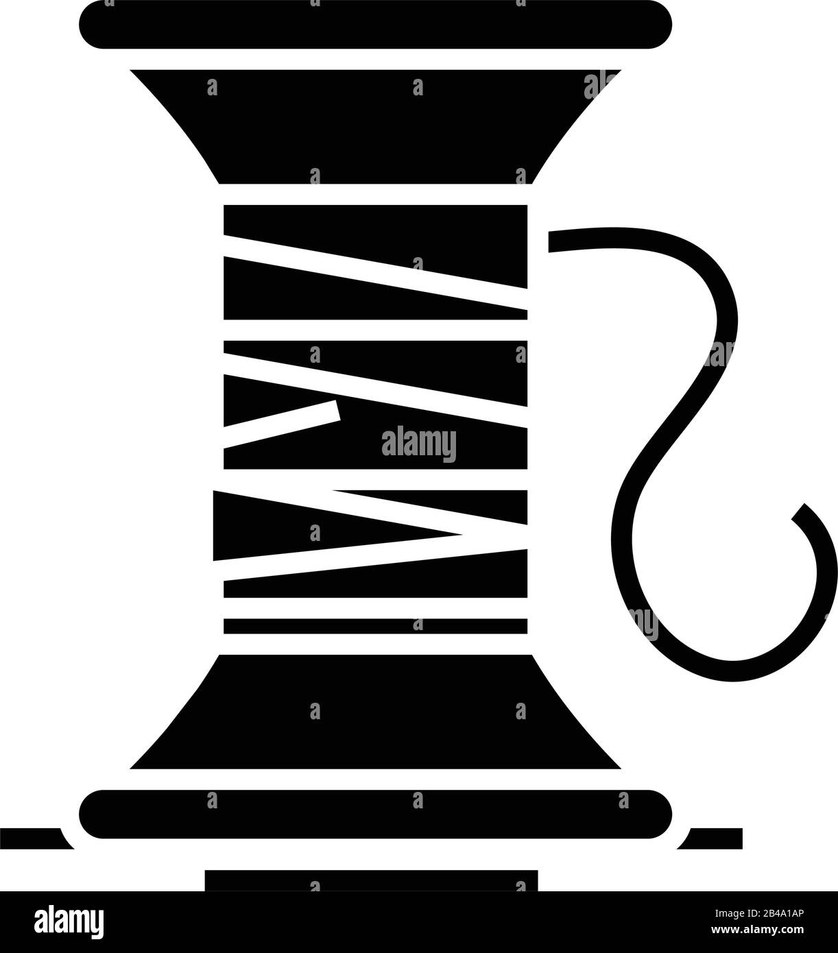 Sewing threads black icon, concept illustration, vector flat symbol ...