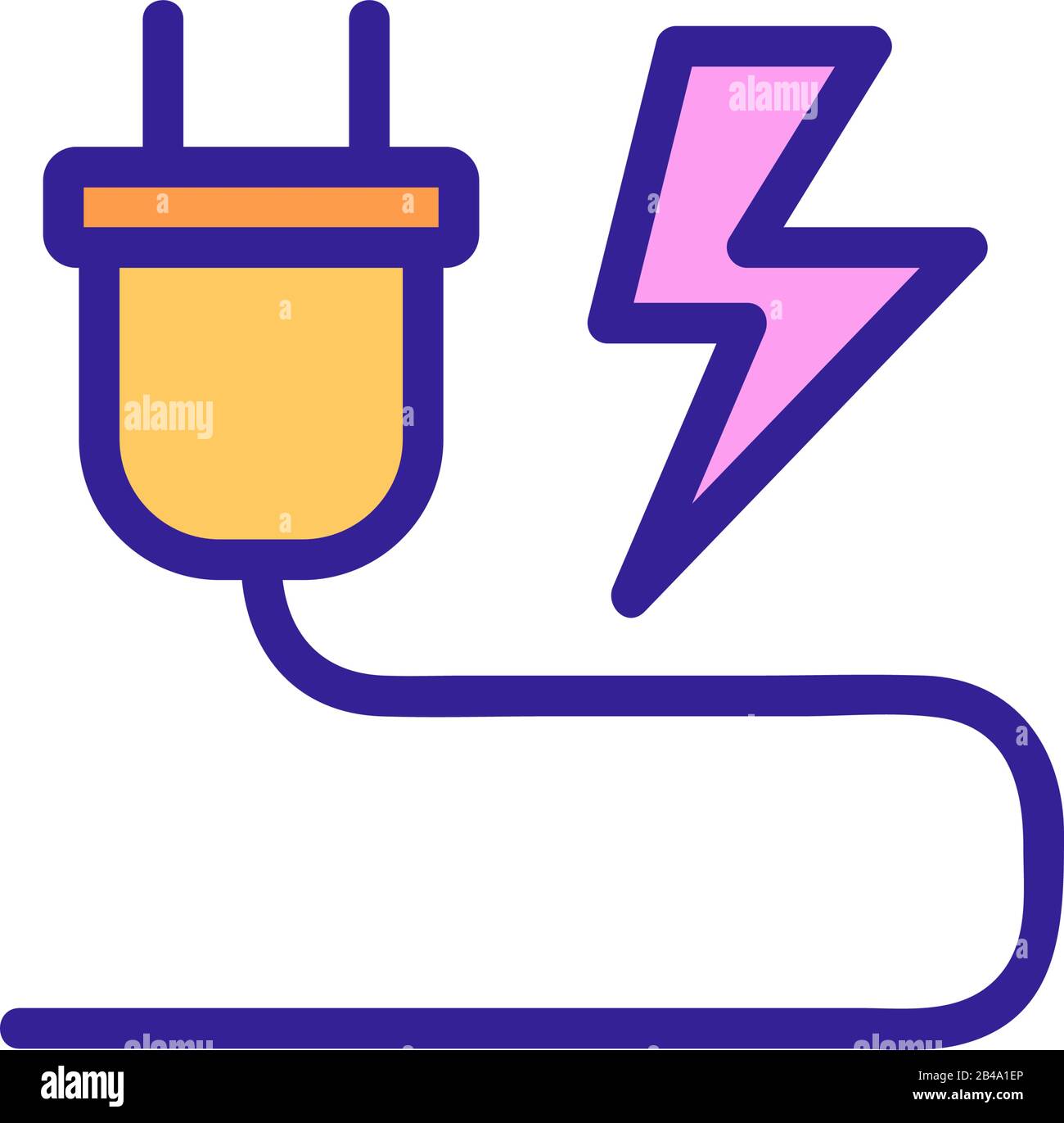 Electric socket connector icon vector. Isolated contour symbol ...