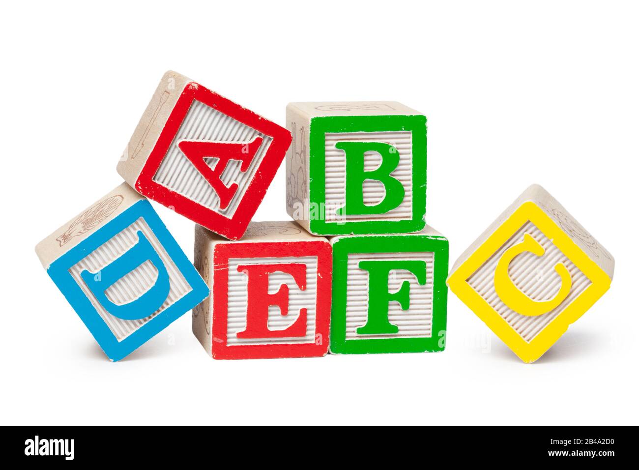 Wooden alphabet blocks isolated on white background Stock Photo - Alamy