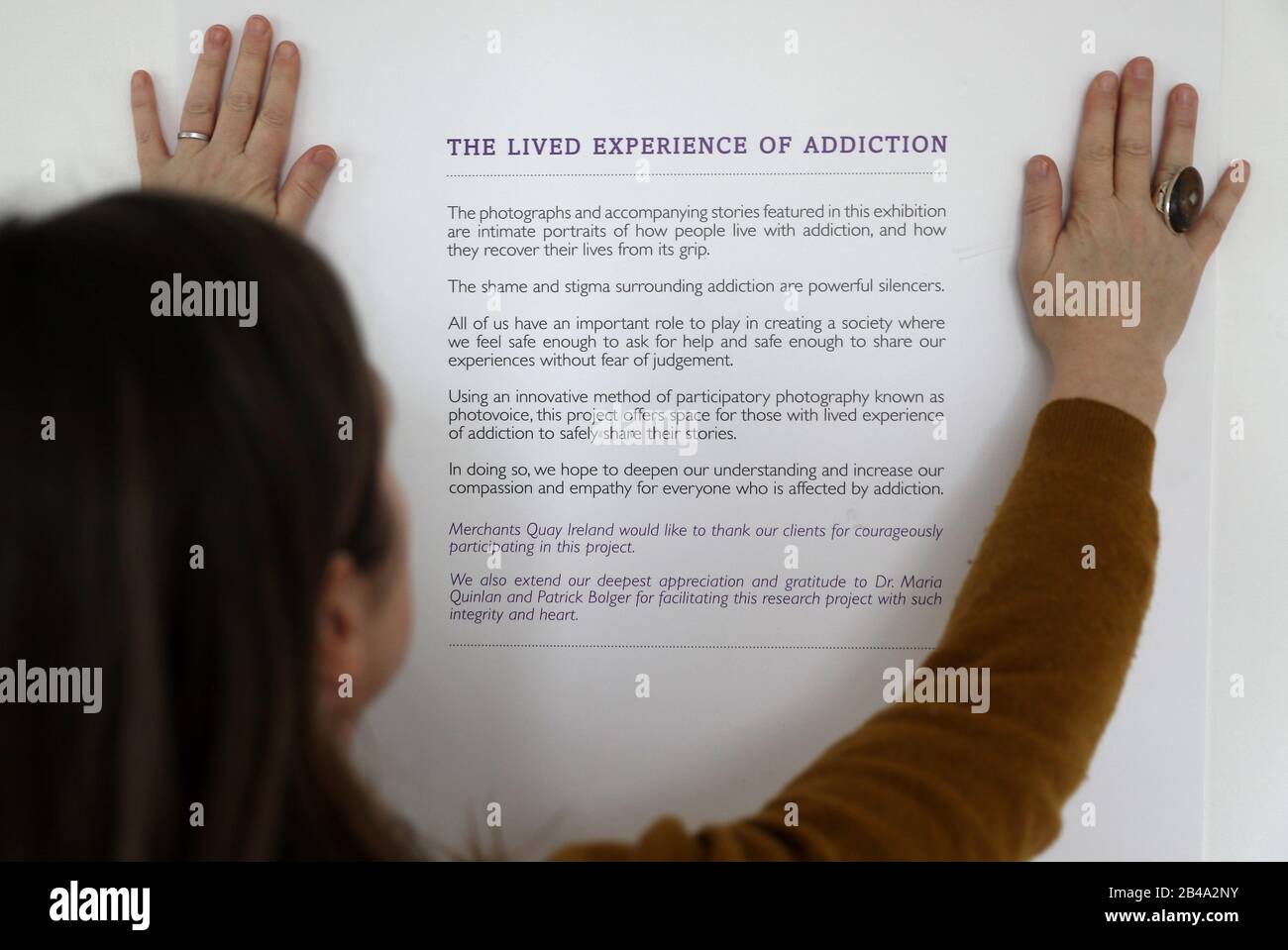 An introduction to 'The Lived Experience' project is hung ahead of it's ...