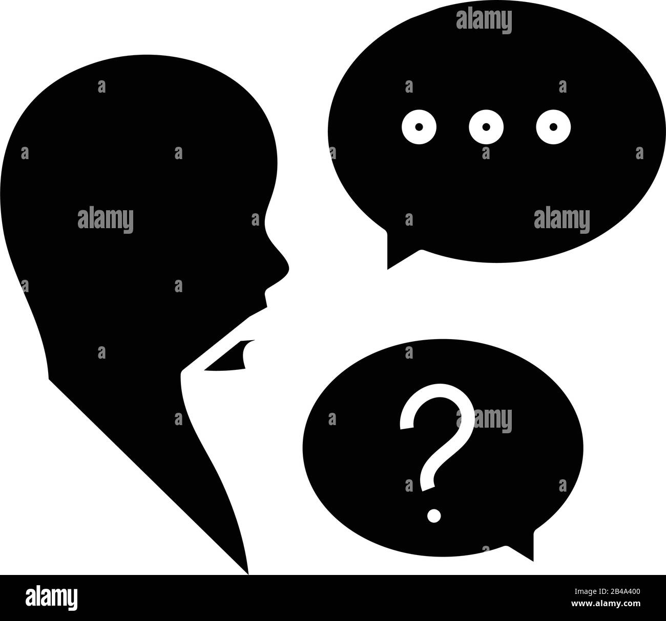 Speaking black icon, concept illustration, vector flat symbol, glyph ...