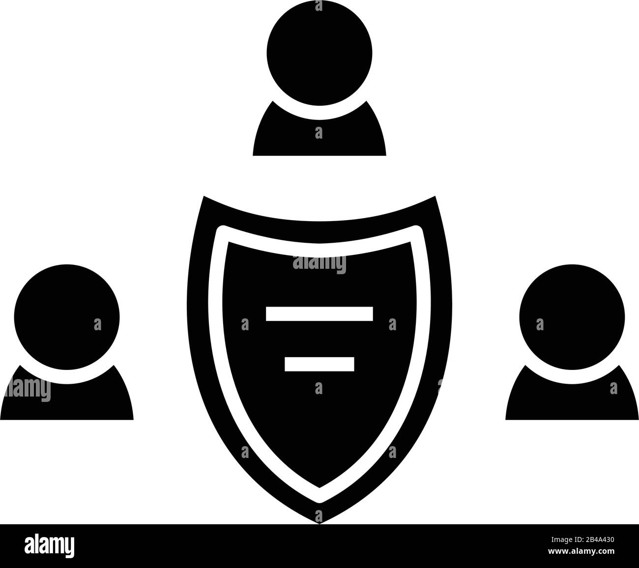 Staff protection black icon, concept illustration, vector flat symbol ...