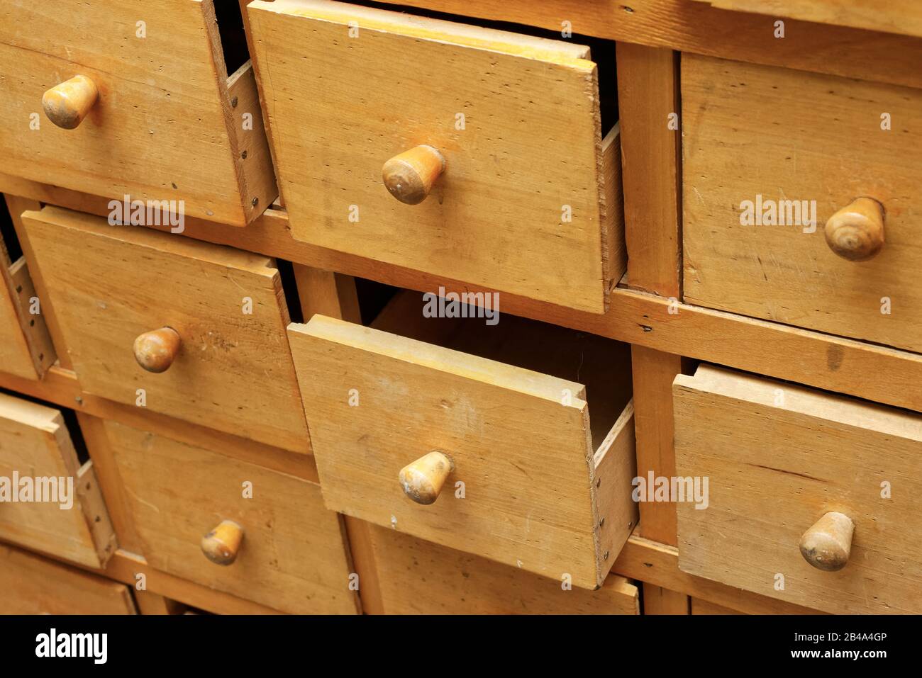 Backgrounds and textures: front of old wooden closet with drawers Stock ...