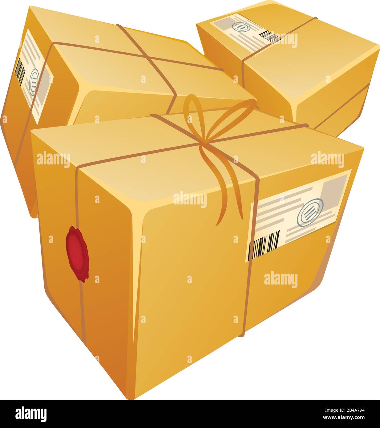 Illustration of packages, with white background vector Stock Vector ...