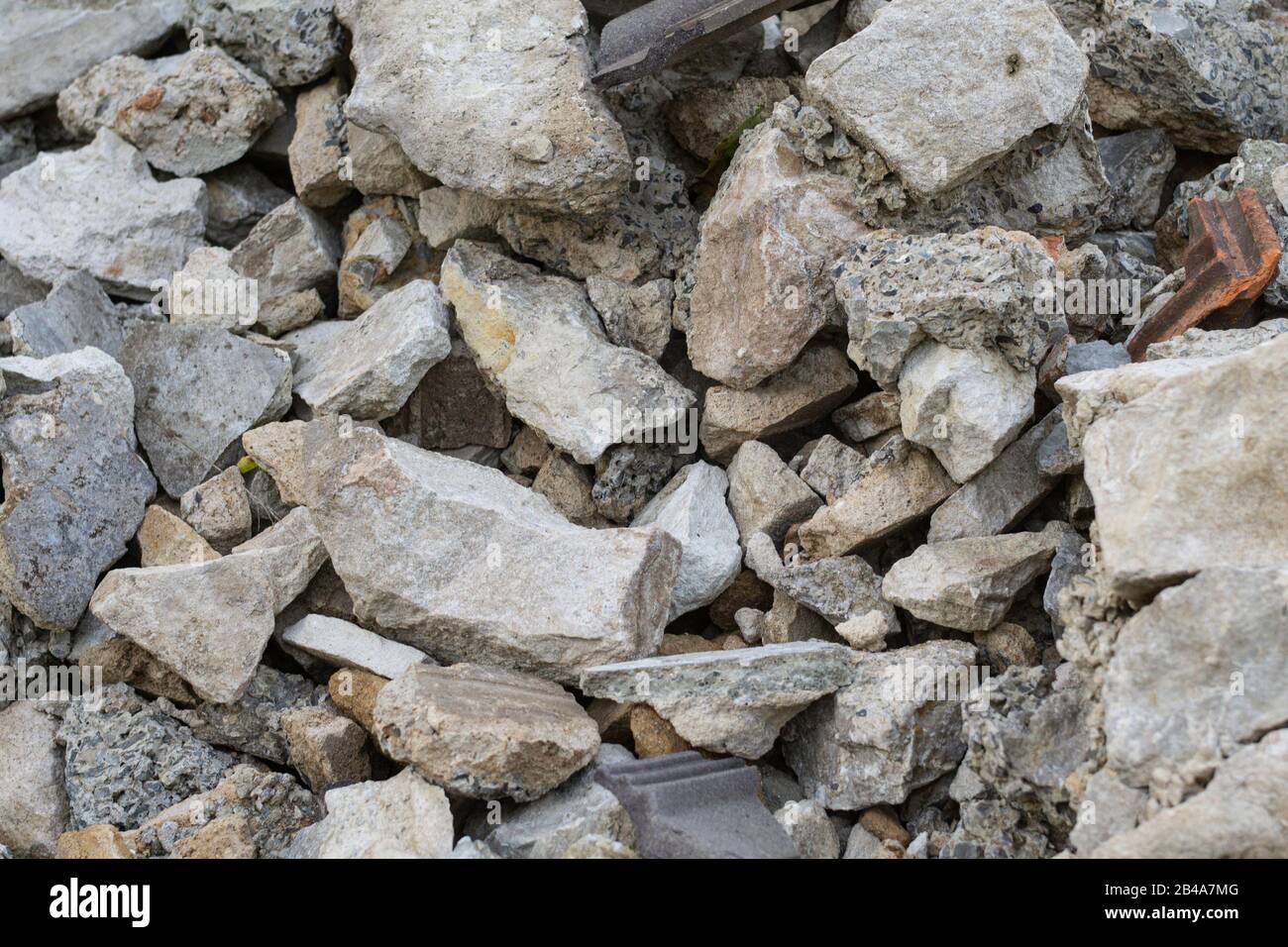 heaped up building rubble after a demolition Stock Photo - Alamy