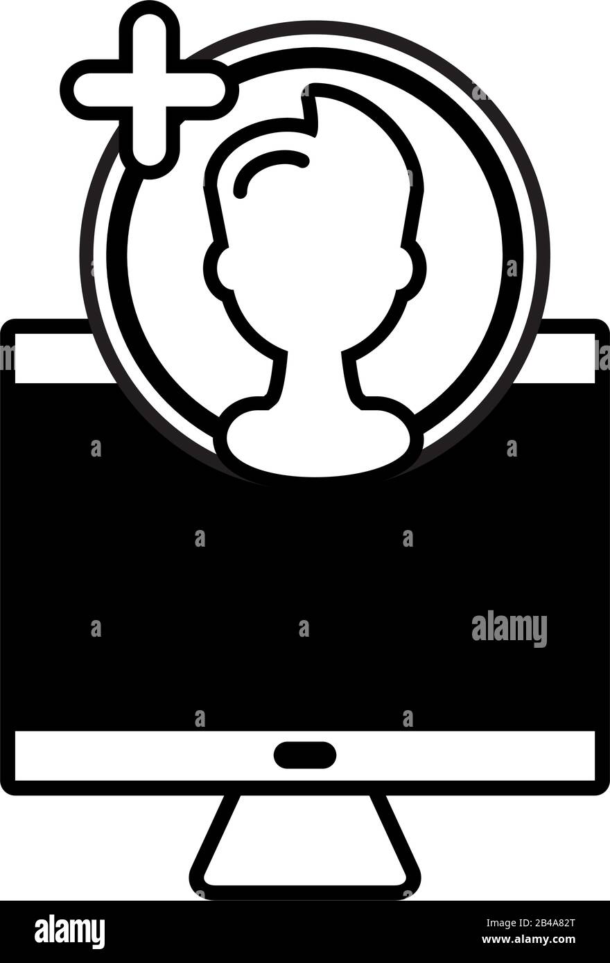 add person in social profile on white background vector illustration ...