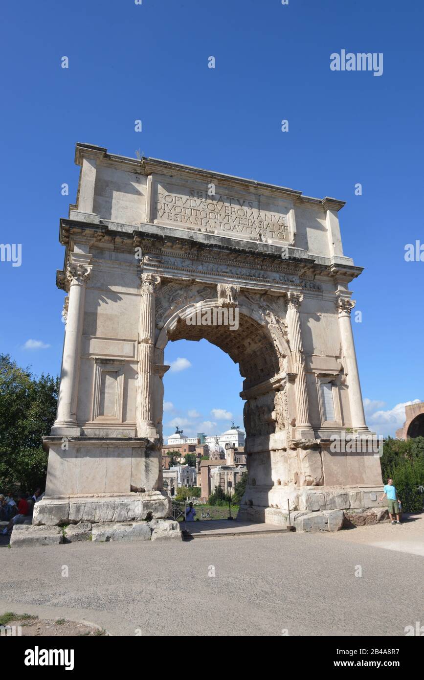 Titusbogen, Forum Romanum, Rom, Italien Stock Photo - Alamy