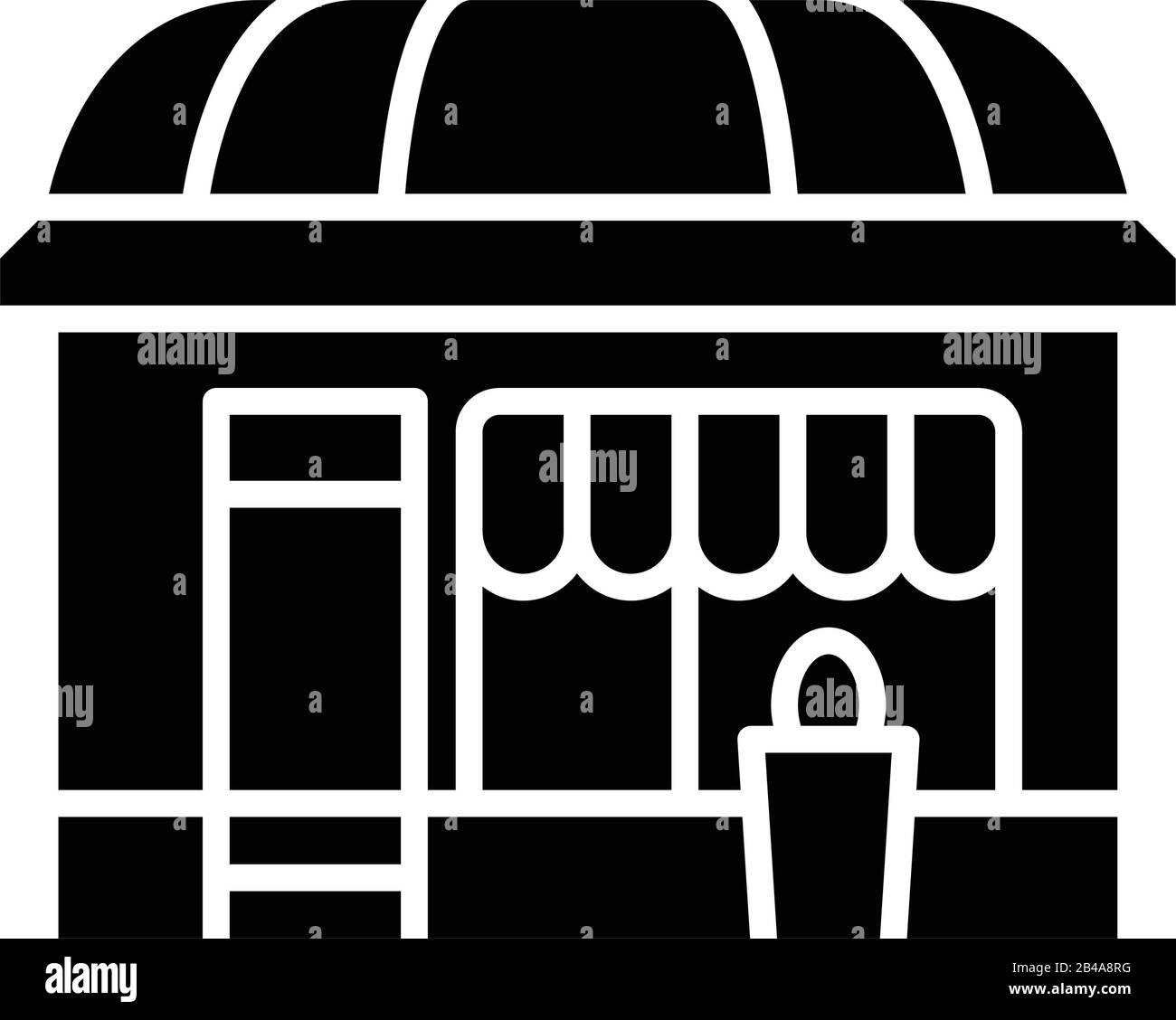 Small shop black icon, concept illustration, vector flat symbol, glyph ...