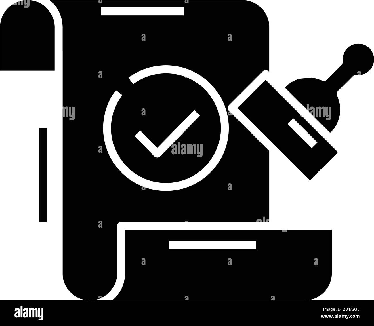 Stamp black icon, concept illustration, vector flat symbol, glyph sign ...