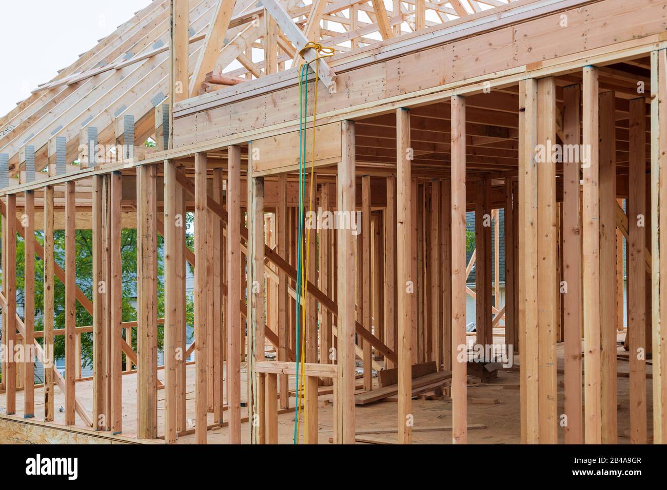Framing of a house on new home construction Stock Photo - Alamy