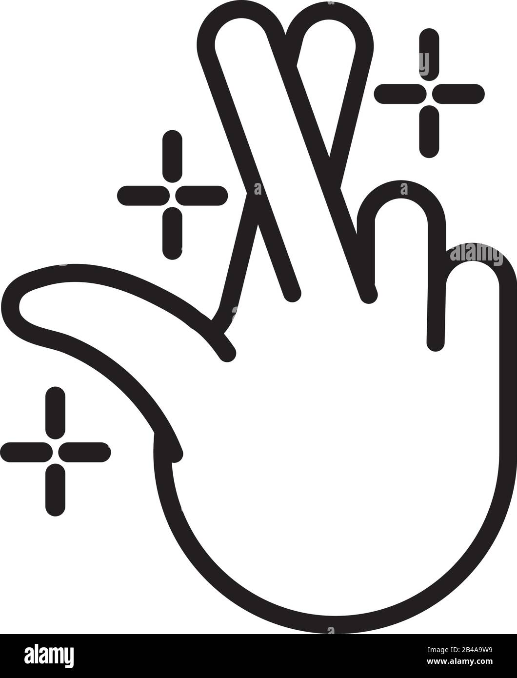 hand crossing fingers signal line style Stock Vector Image & Art - Alamy