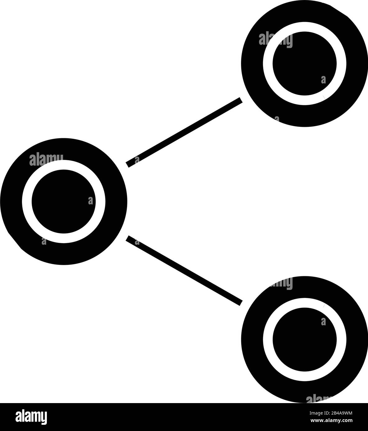 Sharing link black icon, concept illustration, vector flat symbol ...