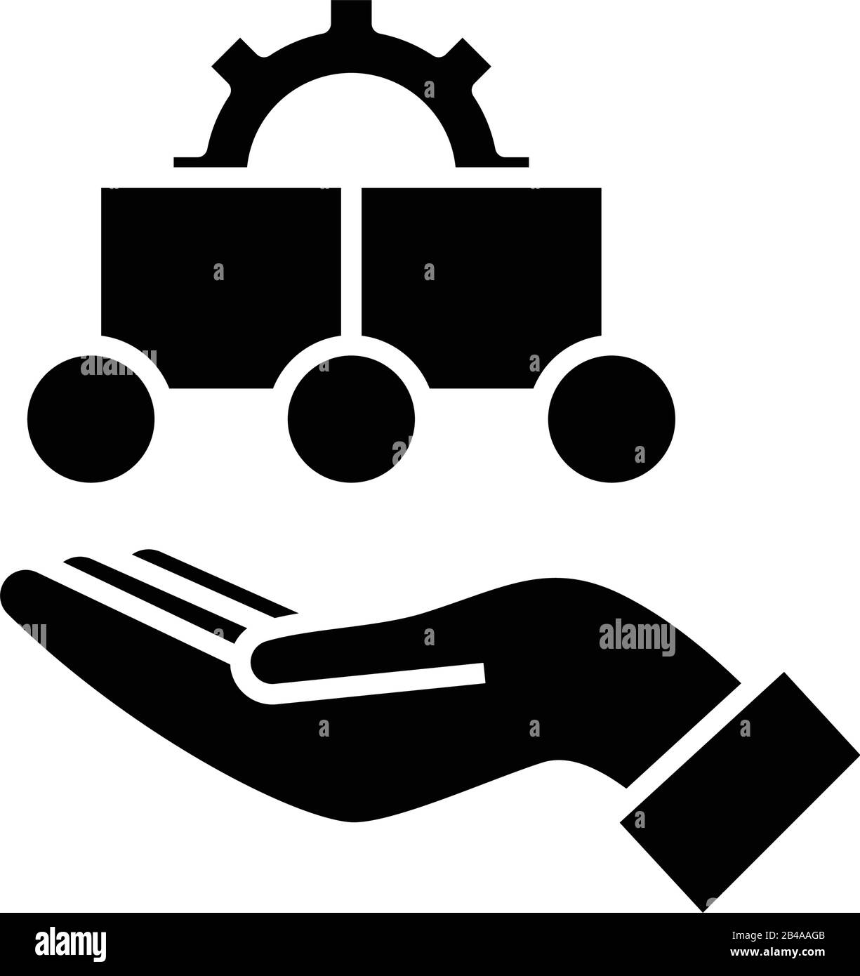 Setup support black icon, concept illustration, vector flat symbol ...