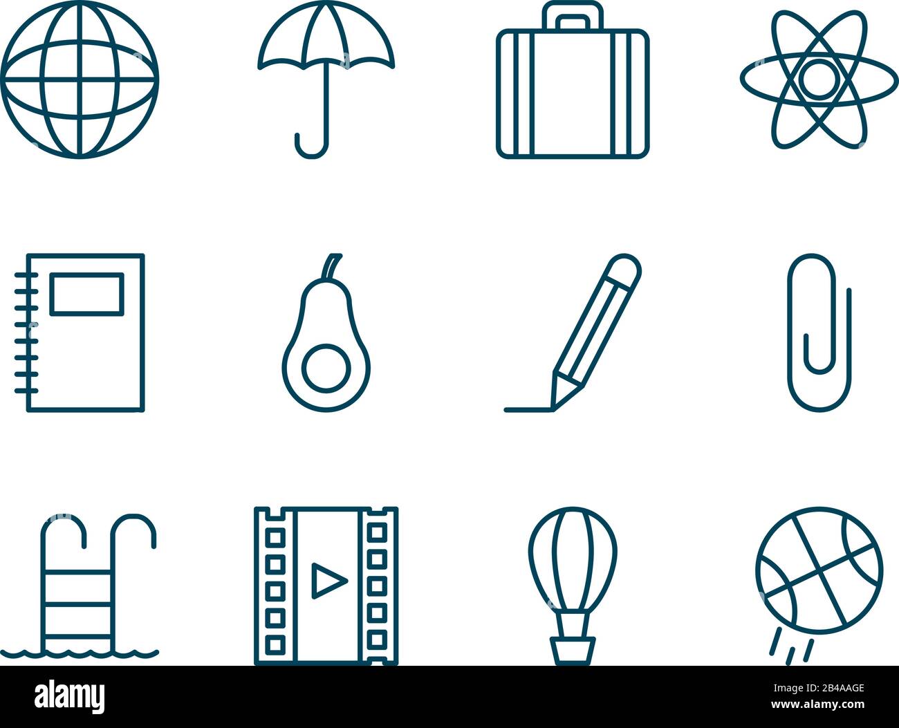 objects line style icon set design, Ornament art cute idea creative and ...