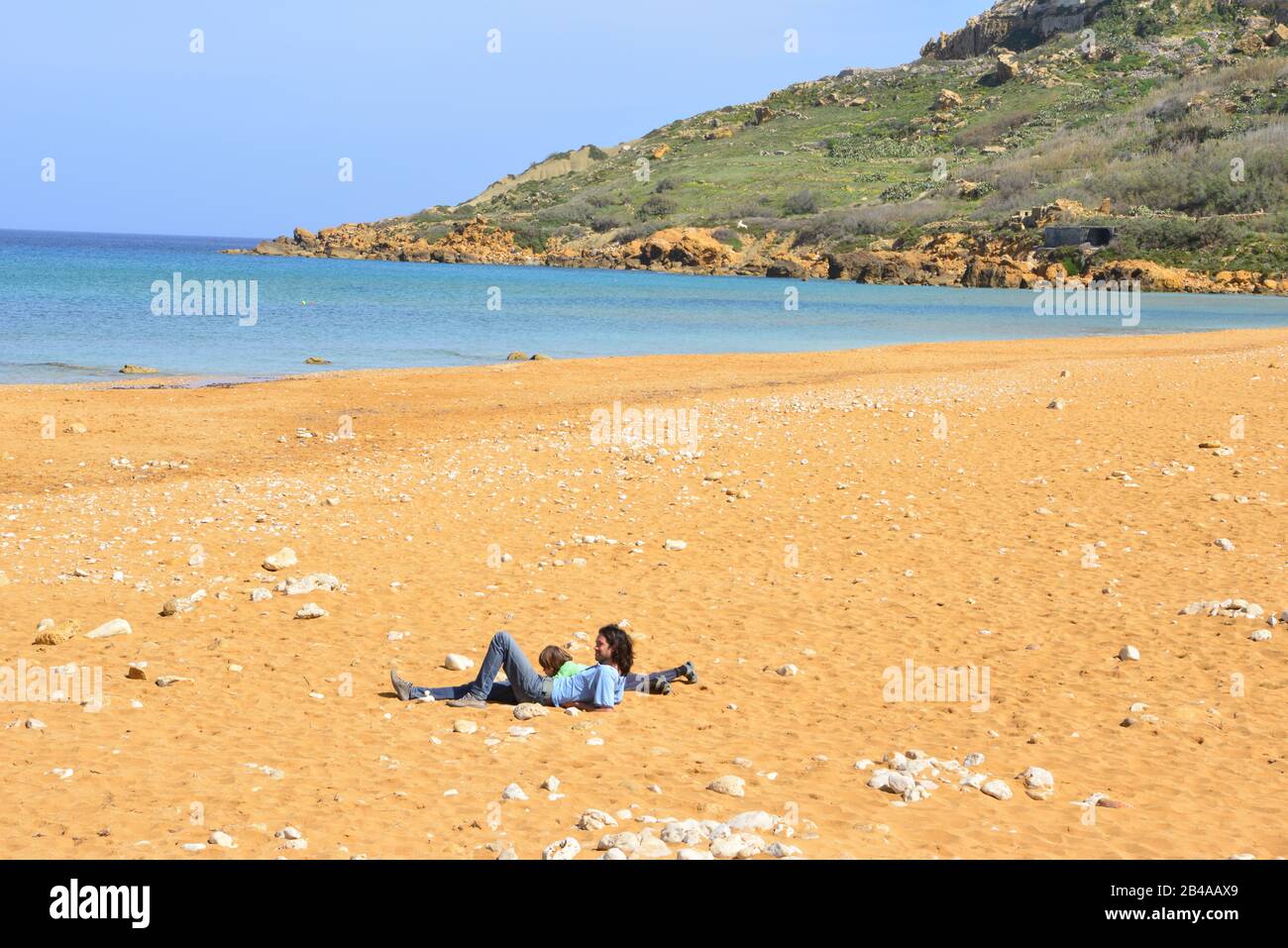 Ramla bay red beach malta hi-res stock photography and images - Alamy