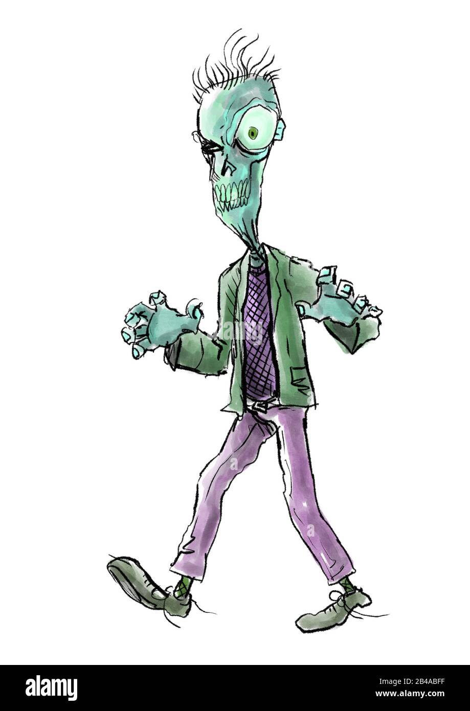 Creeping Zombie illustration Stock Photo - Alamy
