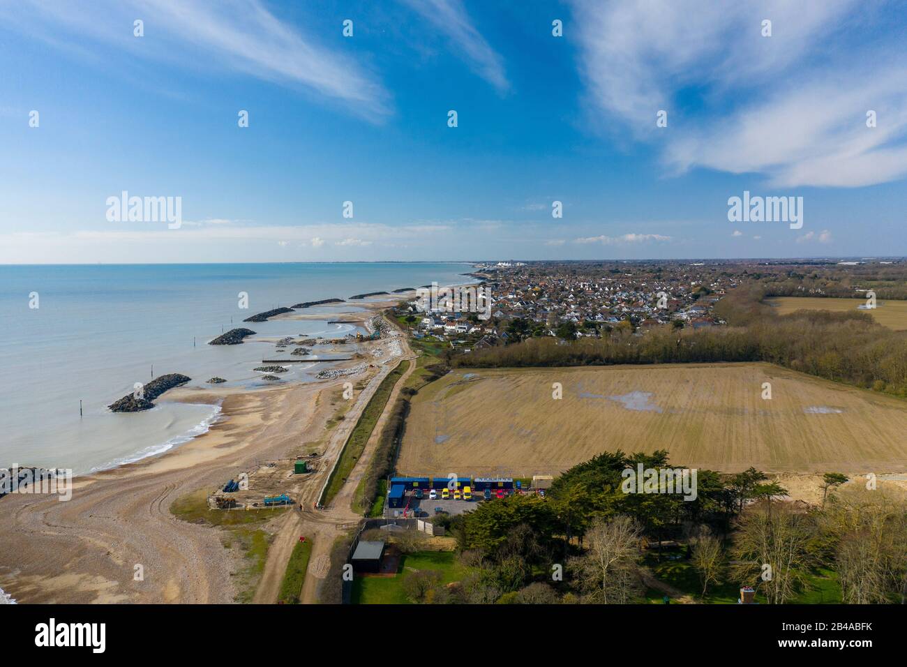 Aerial View of Elmer Bognor Regis on a beautiful spring day with ork on ...