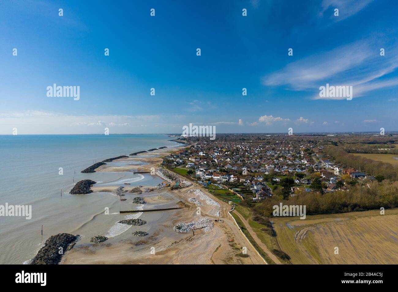 Aerial View of Elmer Bognor Regis on a beautiful spring day with the ...