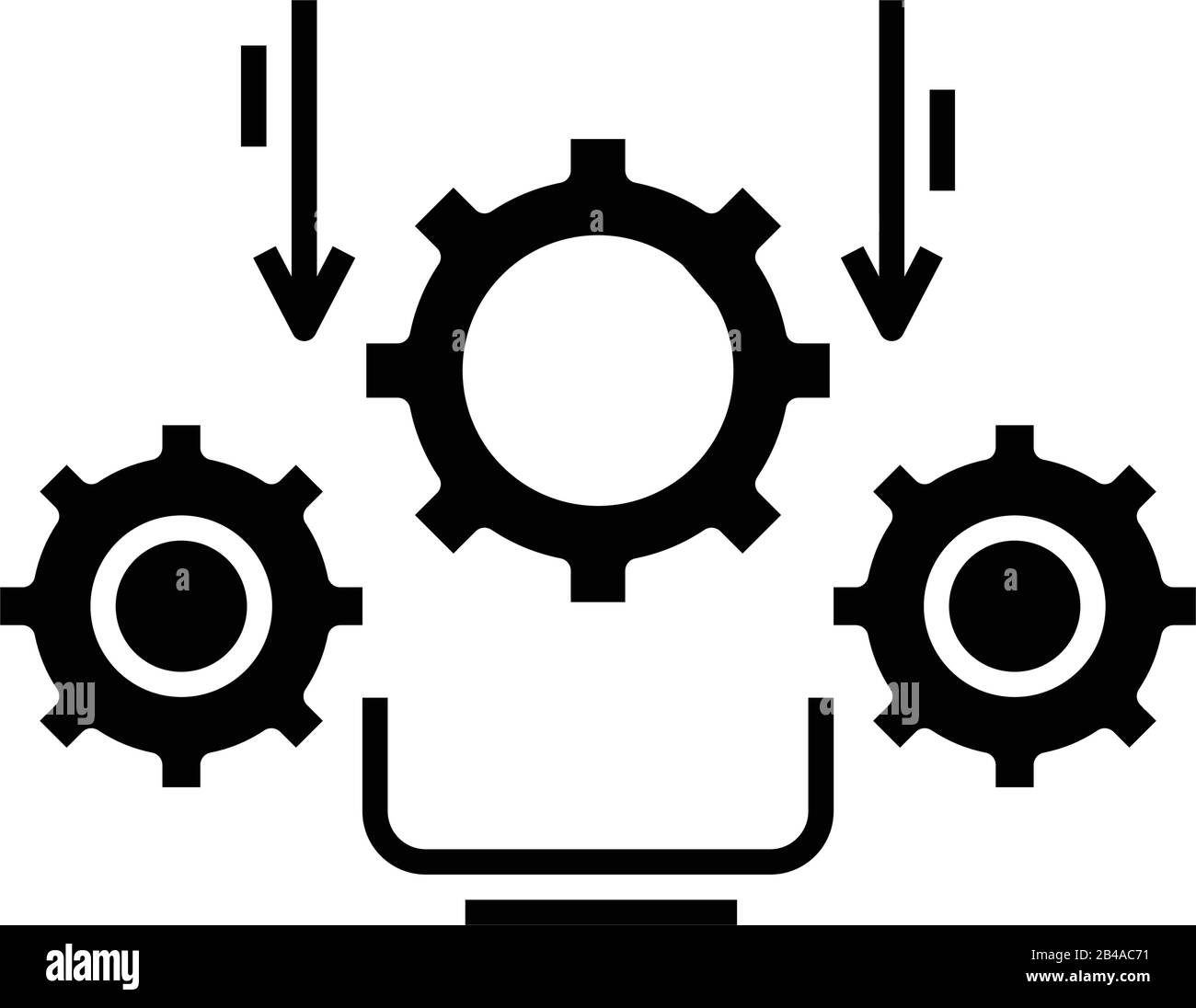 Setup work black icon, concept illustration, vector flat symbol, glyph ...