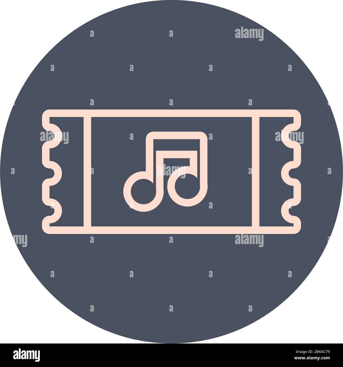 ticket with music note block and line icon Stock Vector Image & Art - Alamy