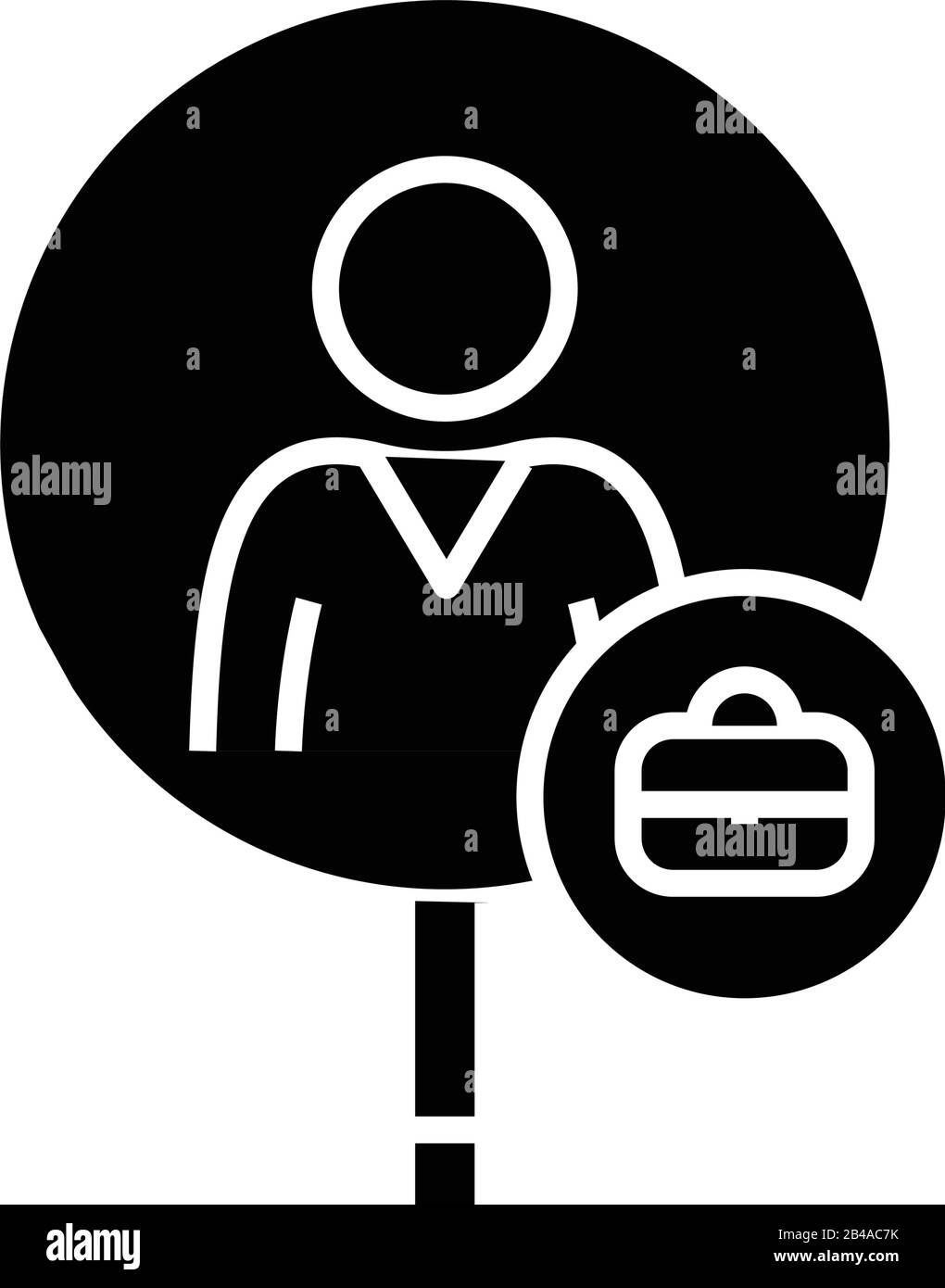 Staff black icon, concept illustration, vector flat symbol, glyph sign ...