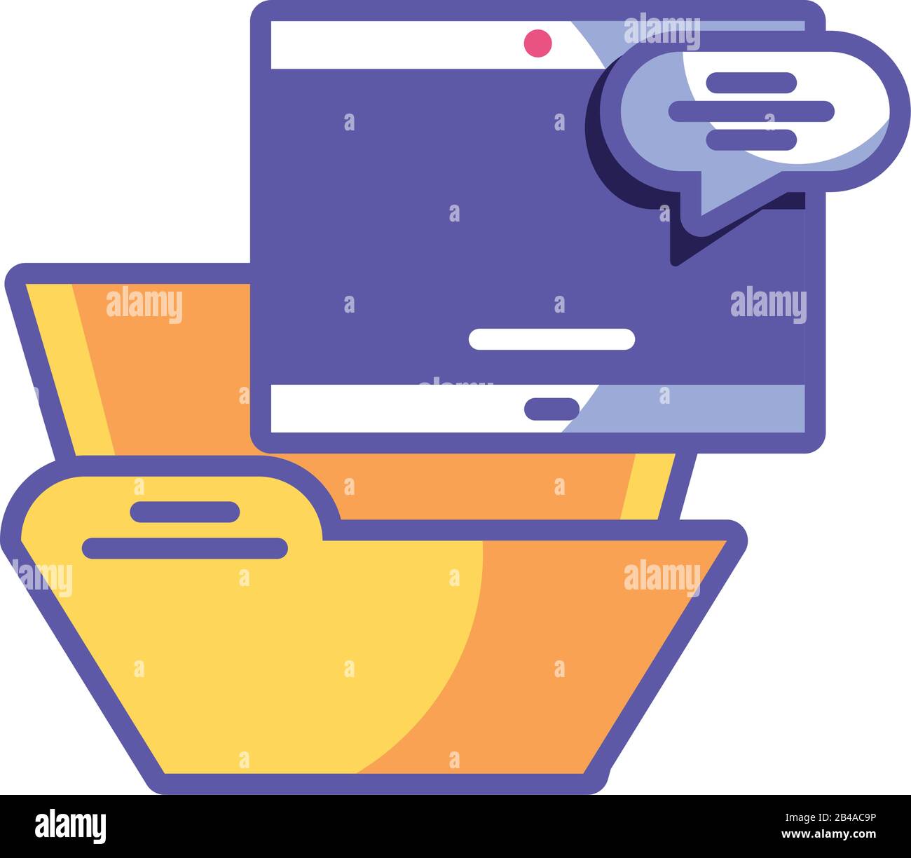 elements of the digital world on white background vector illustration ...