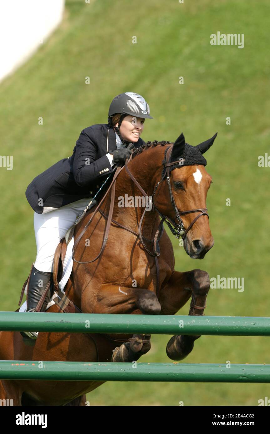 Cara Raether (USA) riding Lord G, CSIO Masters, Spruce Meadows, 3 ...