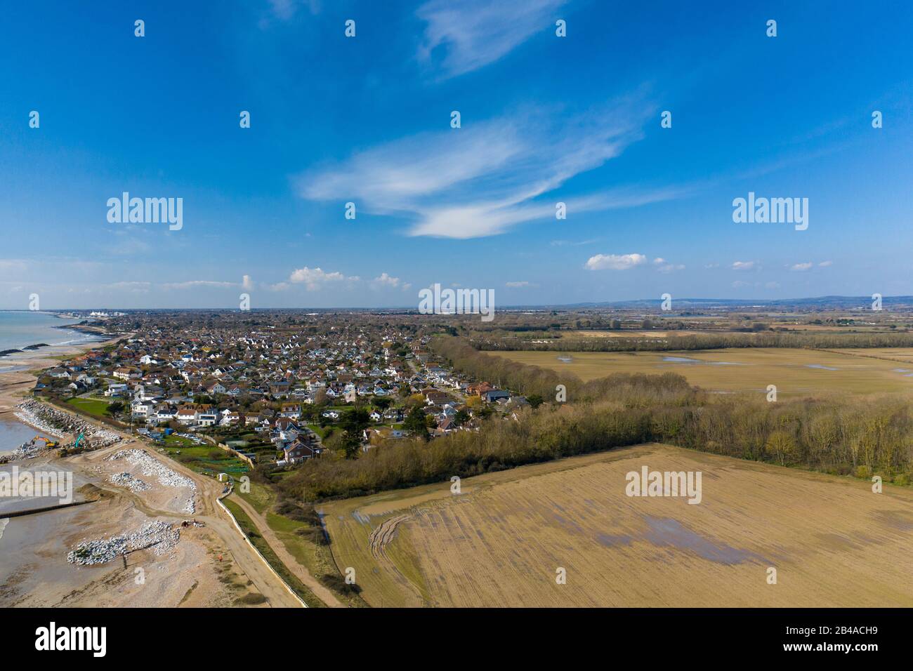 Aerial View of Elmer Bognor Regis on a beautiful spring day Stock Photo ...
