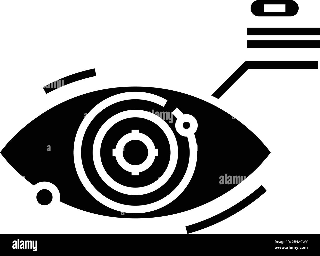 Smart eye black icon, concept illustration, vector flat symbol, glyph ...